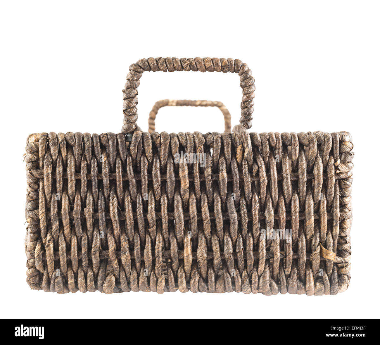 Brown wicker basket isolated Stock Photo - Alamy