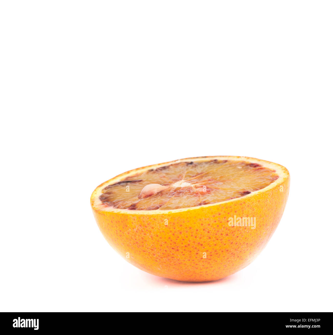 Sliced half of orange fruit isolated Stock Photo - Alamy