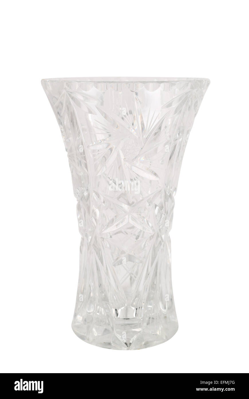 Crystal vase glass vessel isolated Stock Photo - Alamy