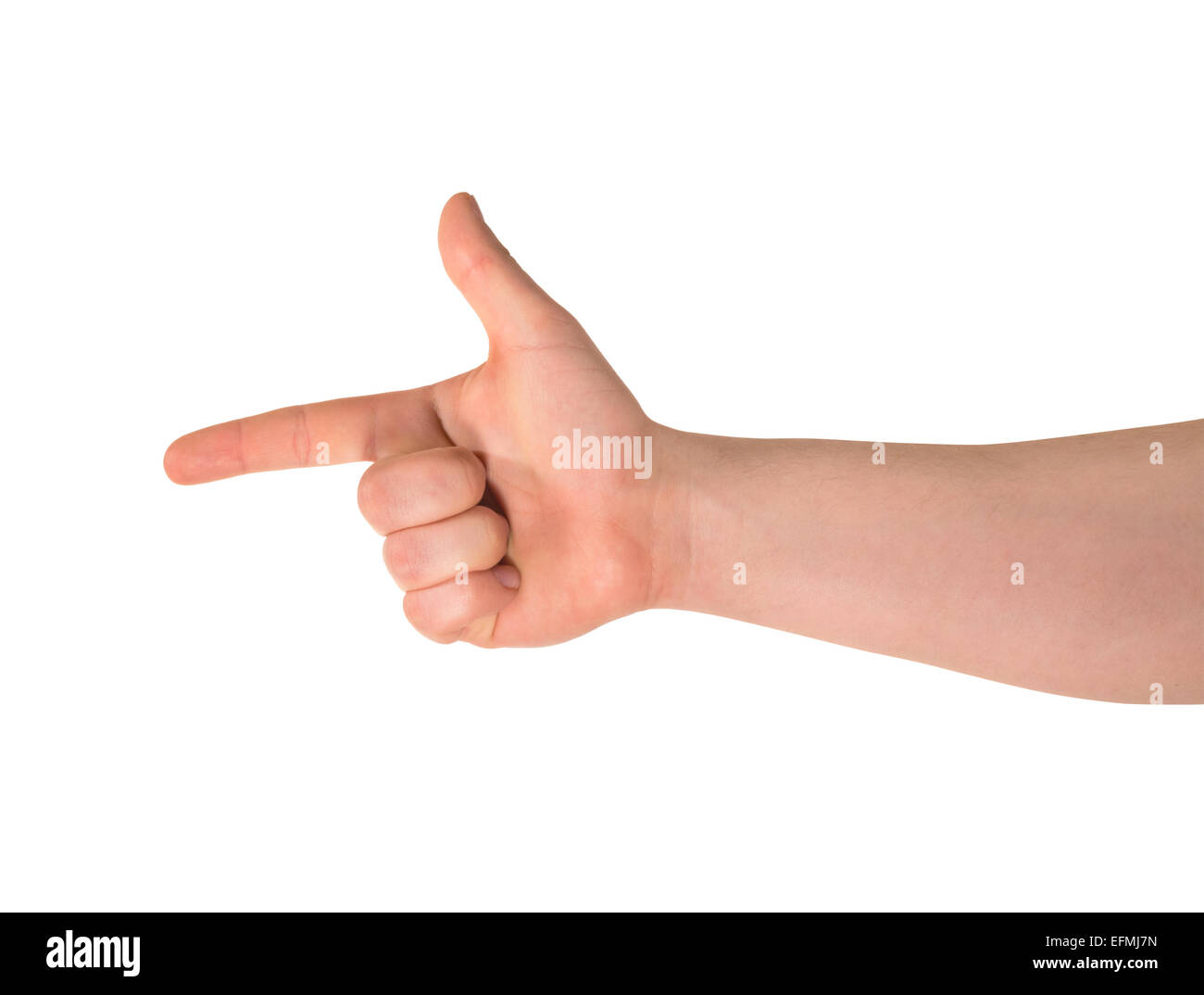 Pointing finger hand gesture isolated Stock Photo - Alamy