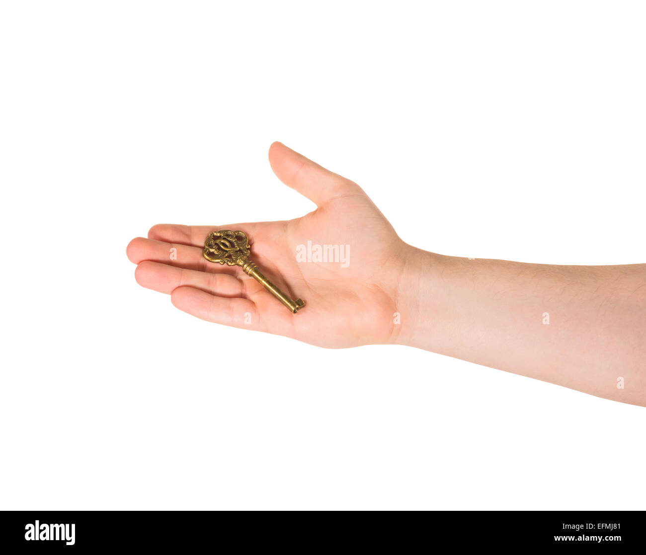 Hand antique key lock Cut Out Stock Images & Pictures - Alamy