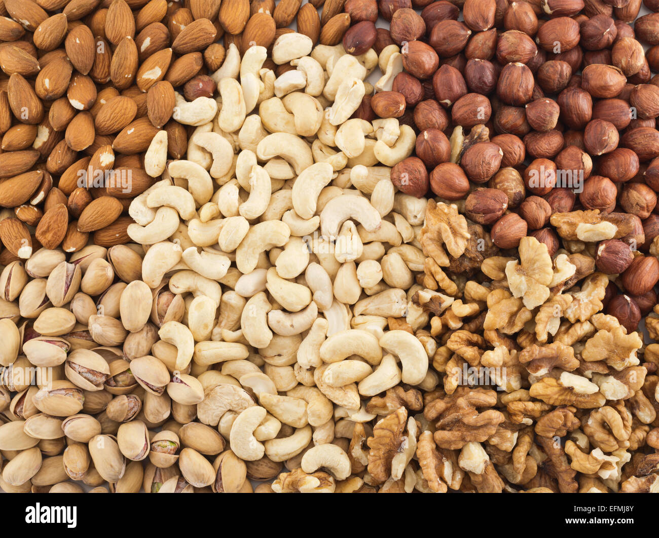 Nut mix background Stock Photo - Alamy