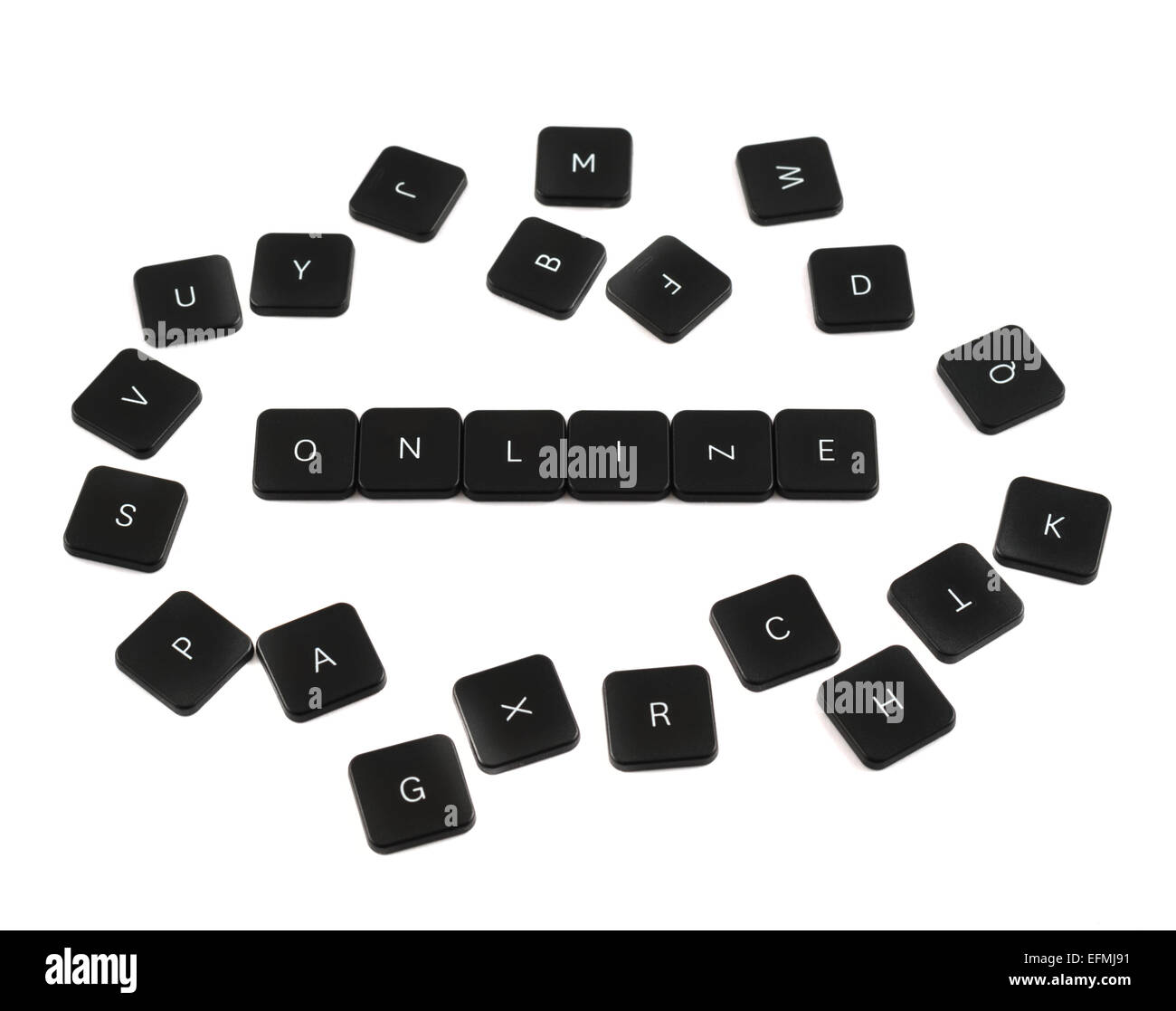 Word online made of keyboard buttons isolated Stock Photo - Alamy