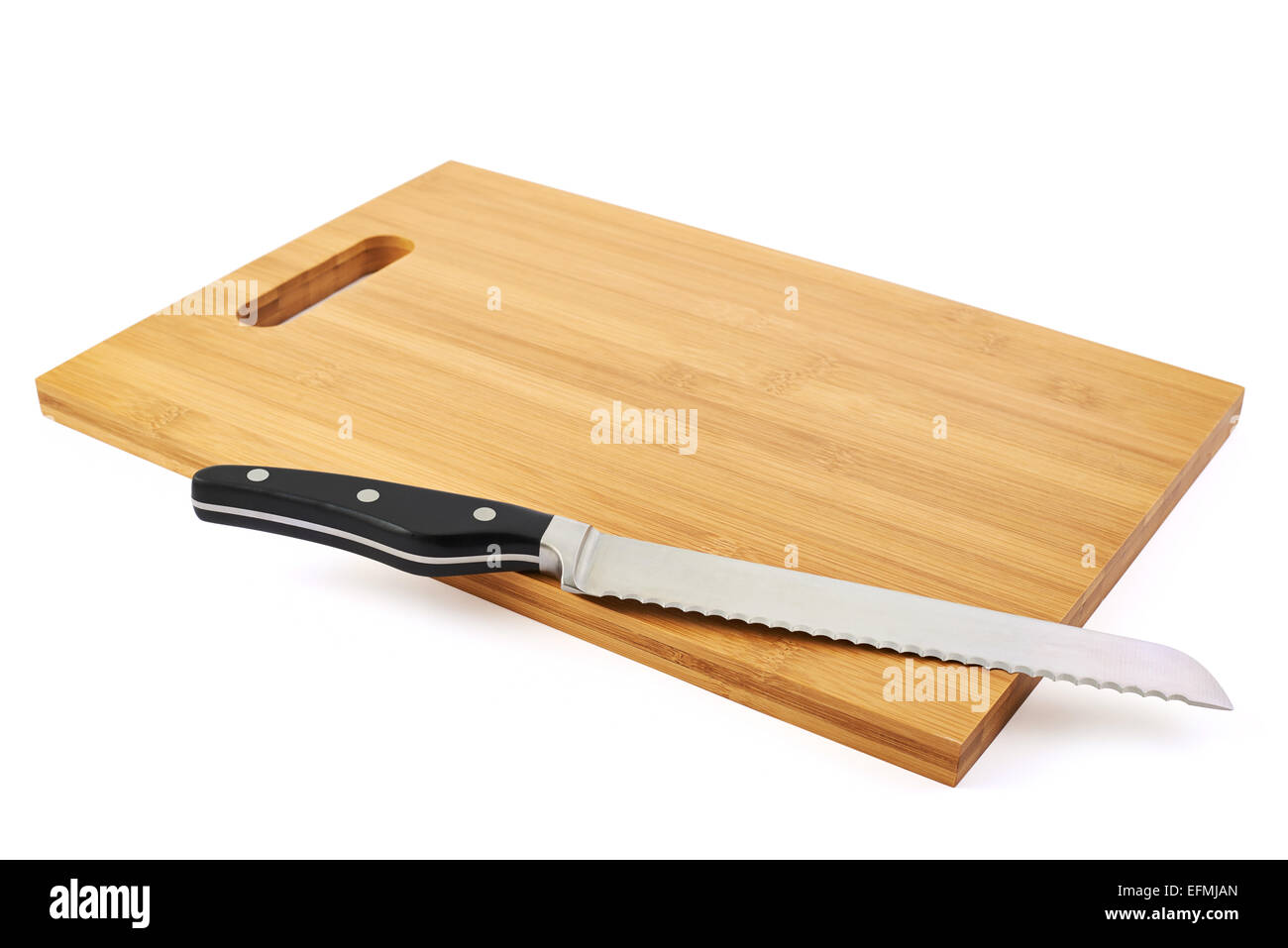 Steel kitchen knife on cutting board Stock Photo - Alamy