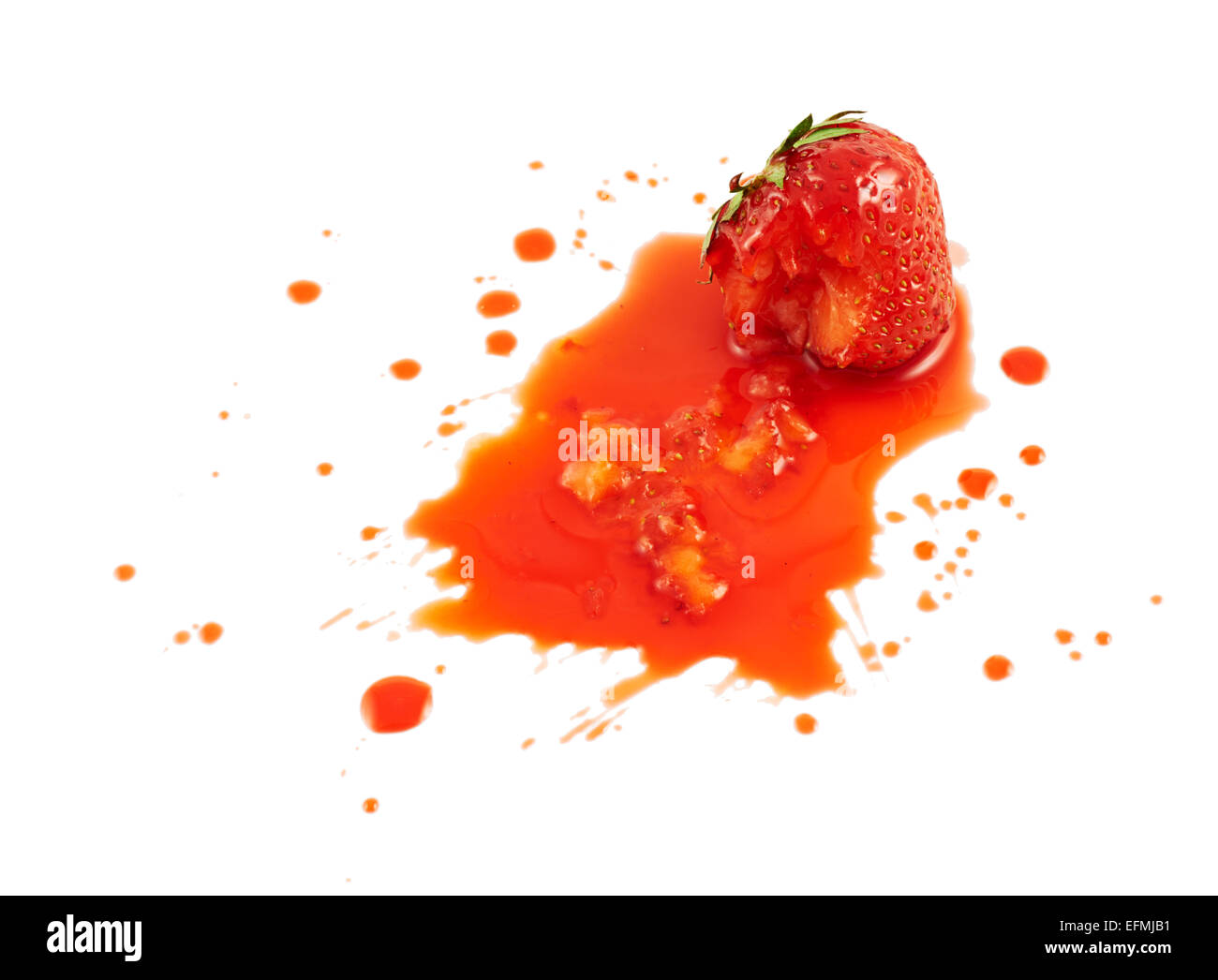 Squashed strawberry isolated Stock Photo - Alamy