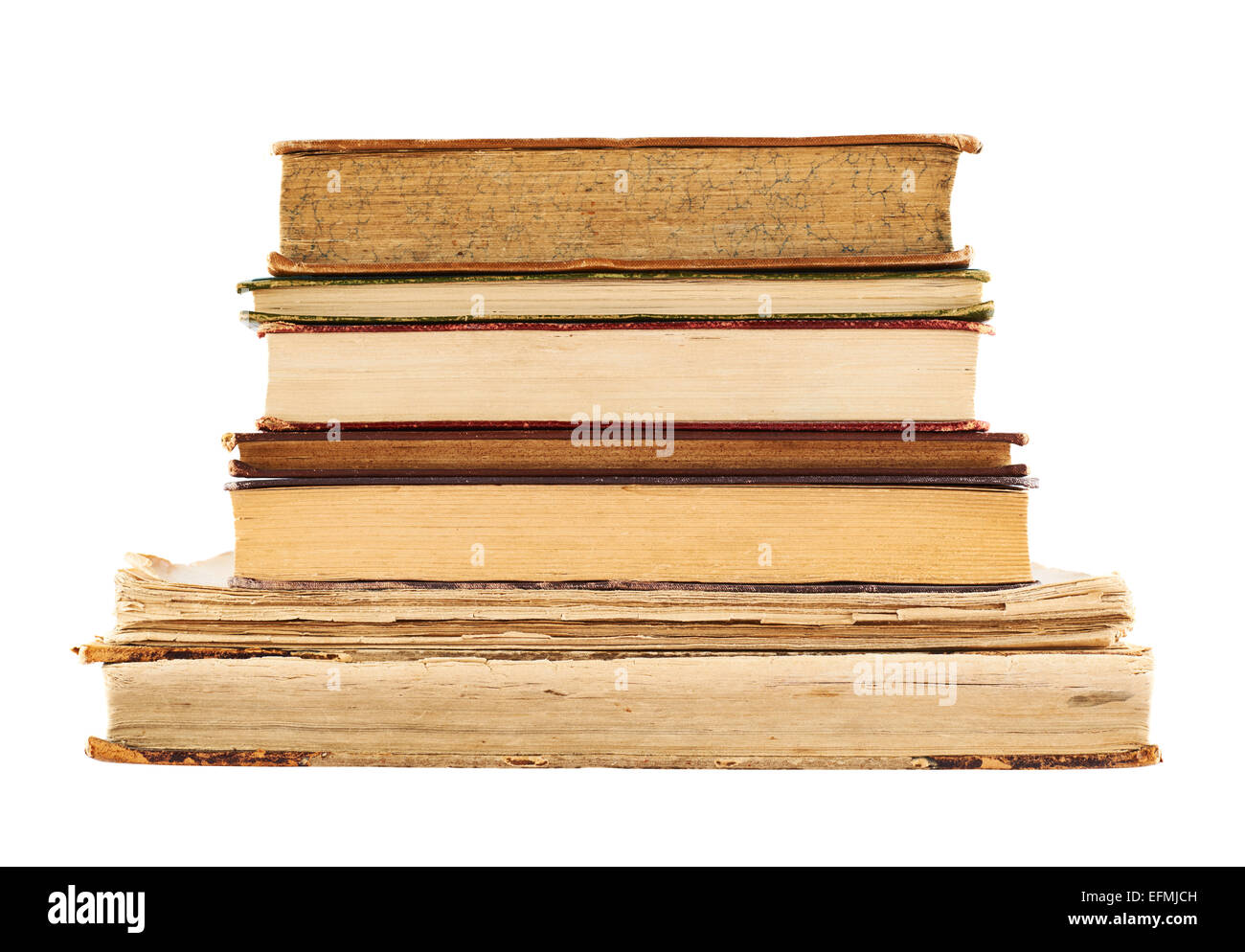 Stack of old books isolated Stock Photo - Alamy