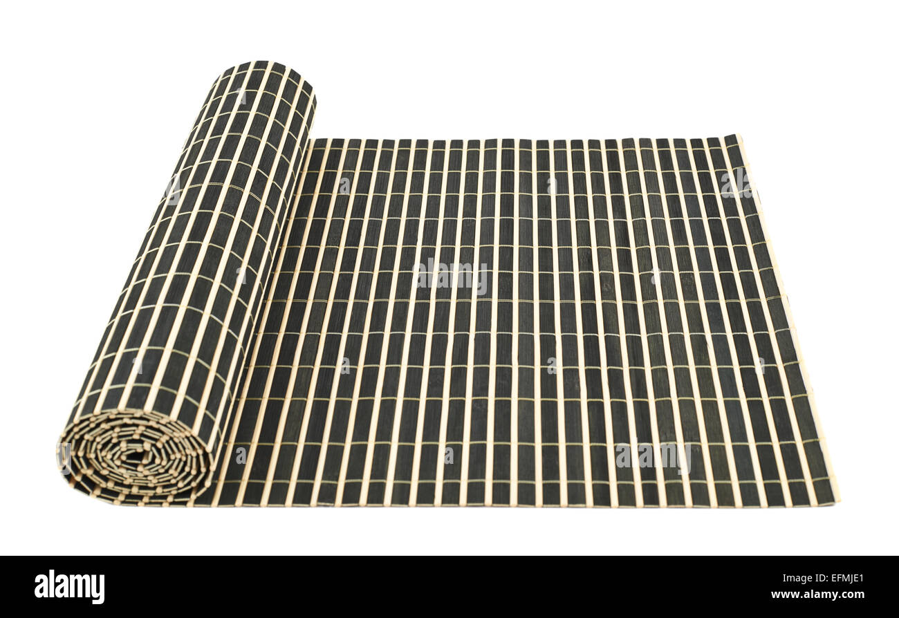 Rolled straw mat isolated Stock Photo - Alamy