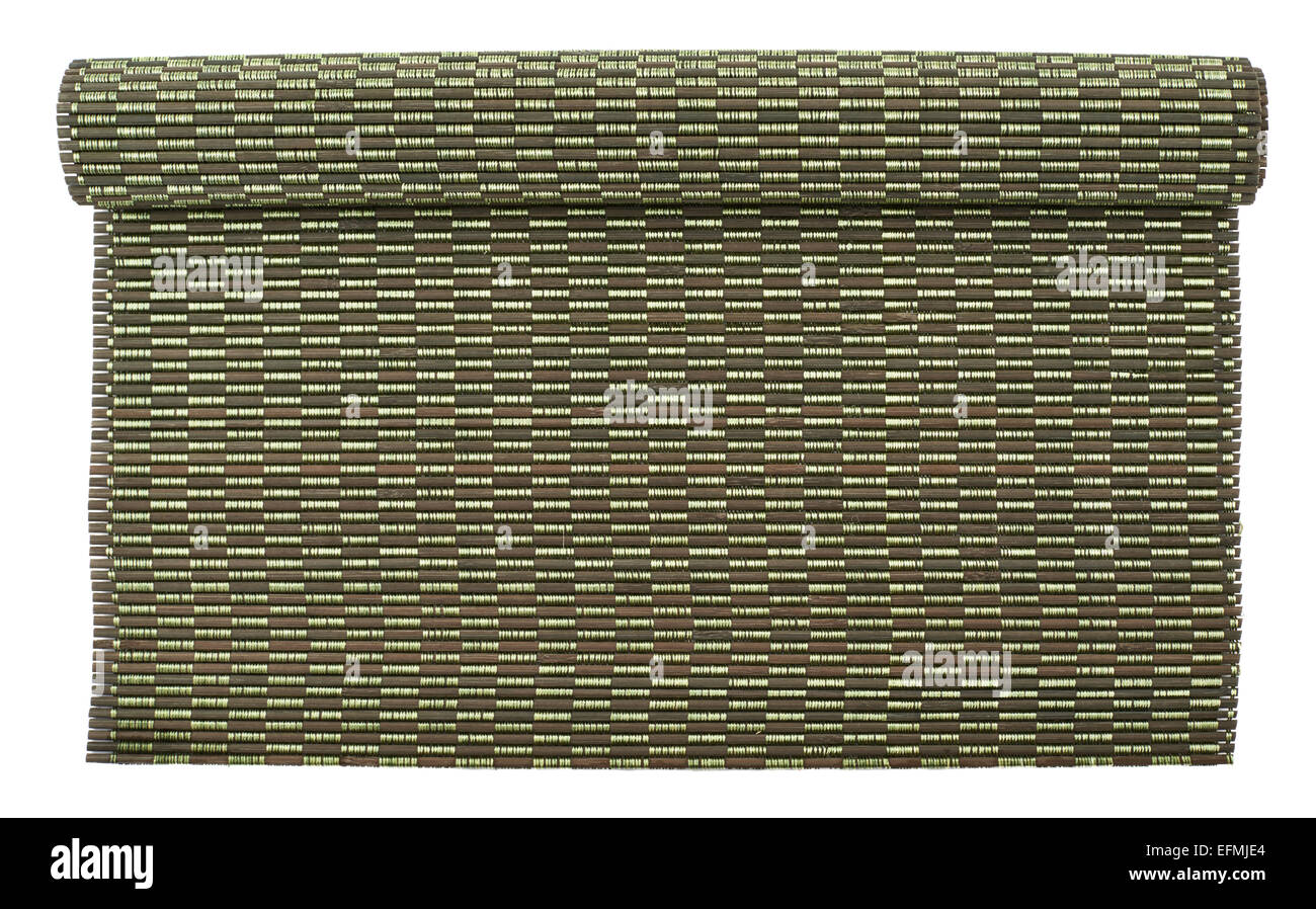 Rolled straw mat isolated Stock Photo - Alamy