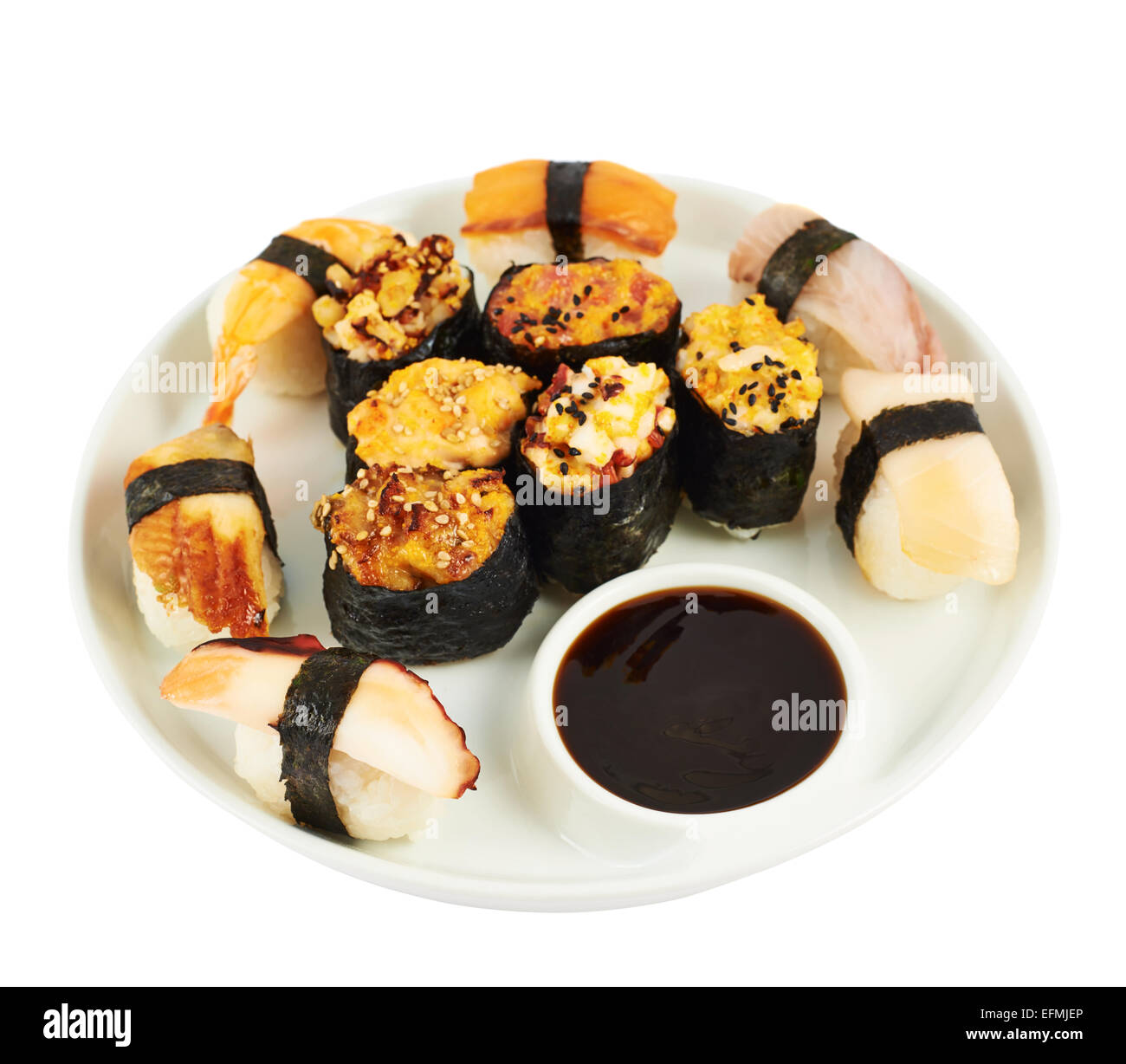White plate full different Cut Out Stock Images & Pictures - Alamy
