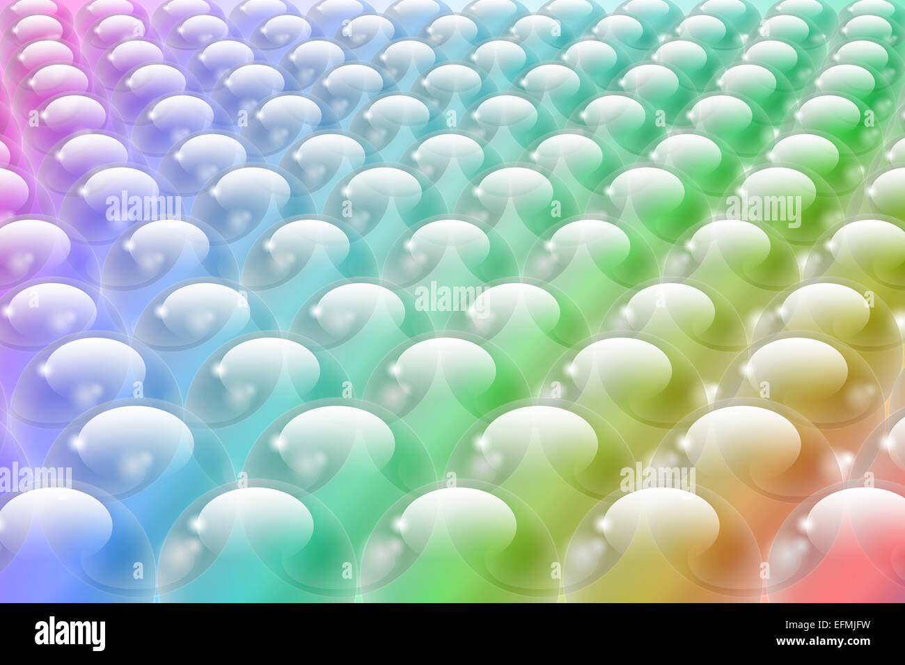 Multicolored semi transparent bubbles in rows, horizontal Stock Photo ...
