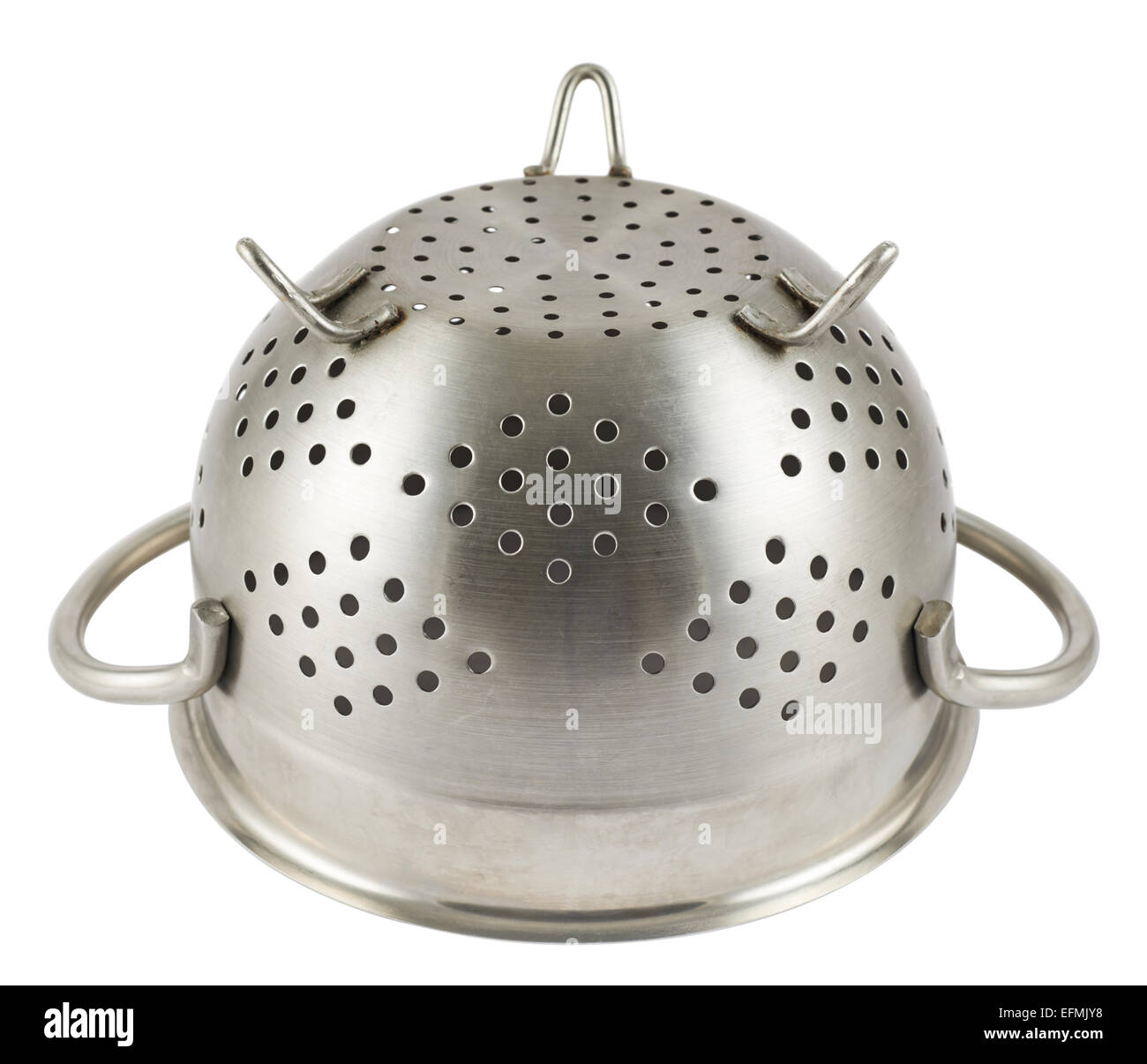 Steel strainer sieve metal bowl Stock Photo - Alamy