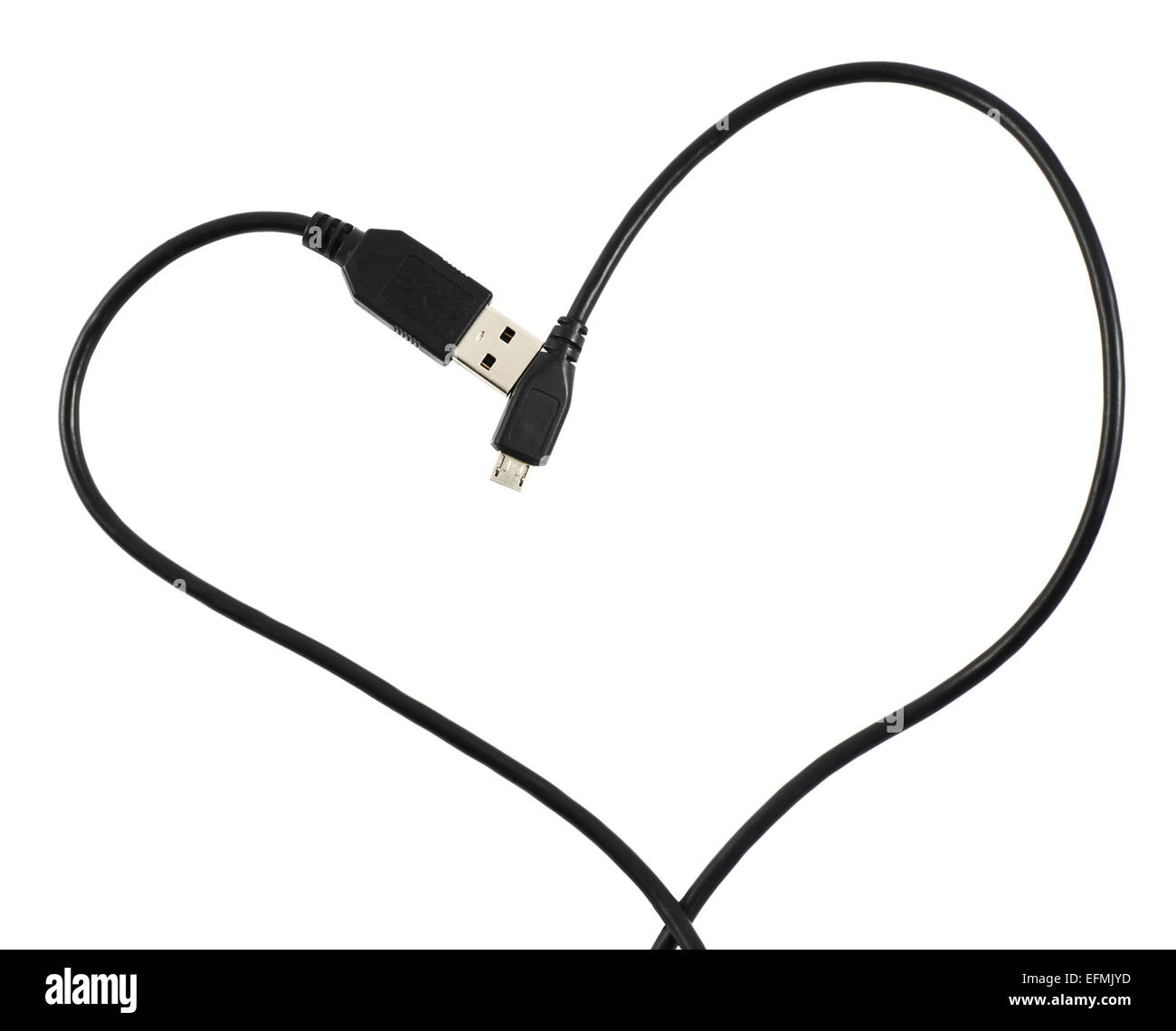 USB cable shaped as a heart Stock Photo - Alamy