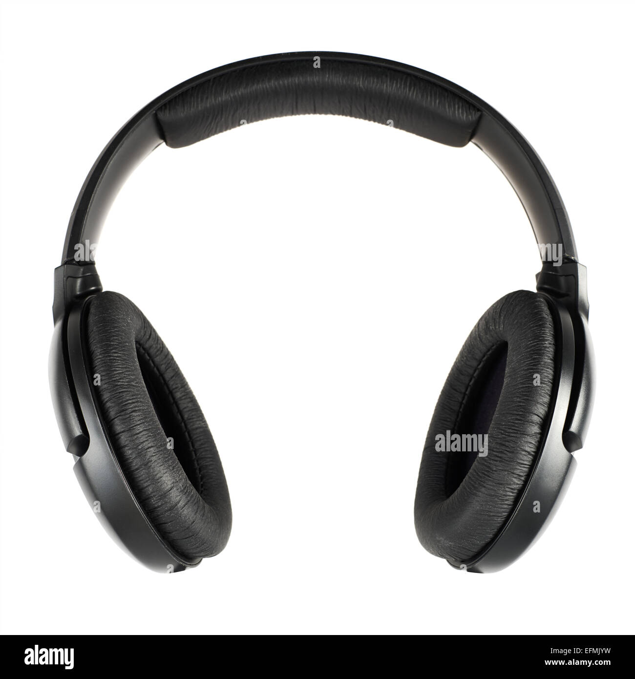 Black headphones isolated Stock Photo - Alamy