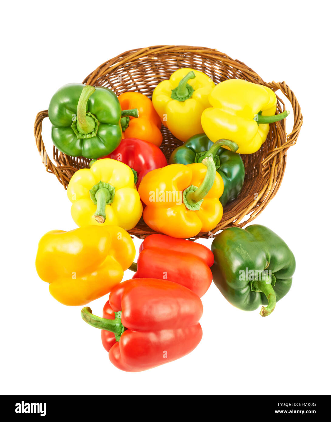 Basket full green capsicum hi-res stock photography and images - Alamy
