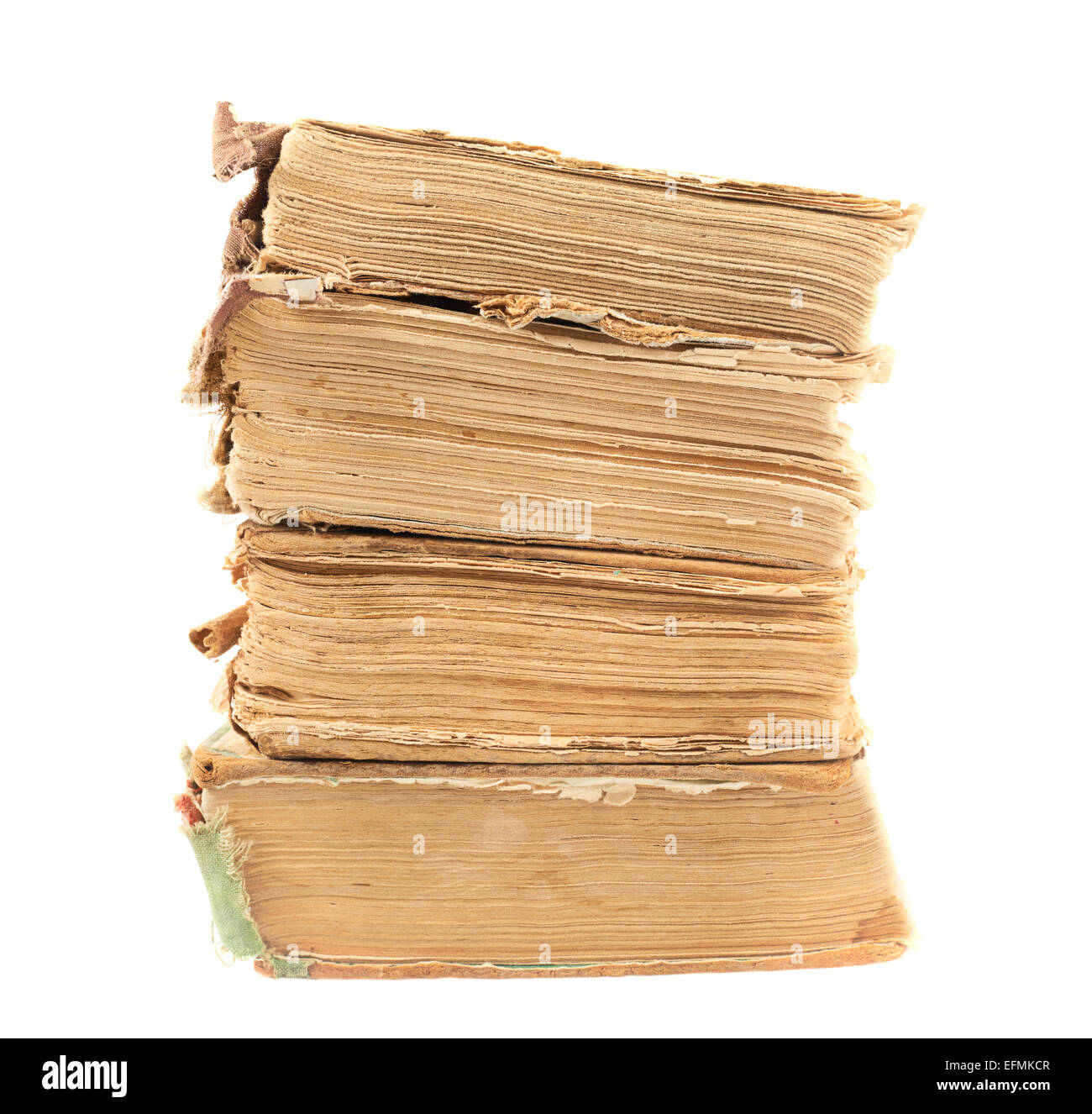 Stack of old decrepit books isolated Stock Photo - Alamy