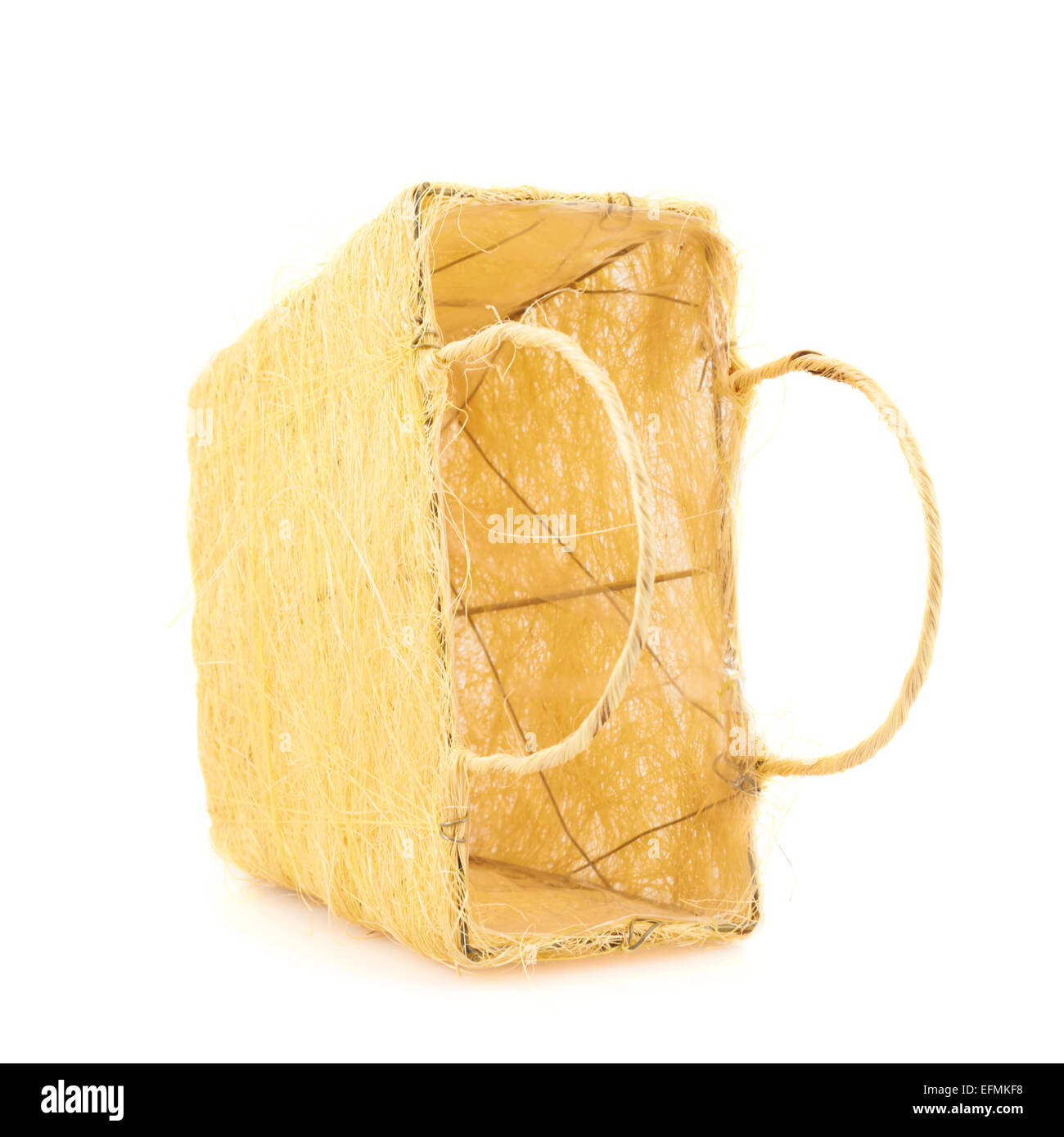 Yellow basket isolated Stock Photo - Alamy