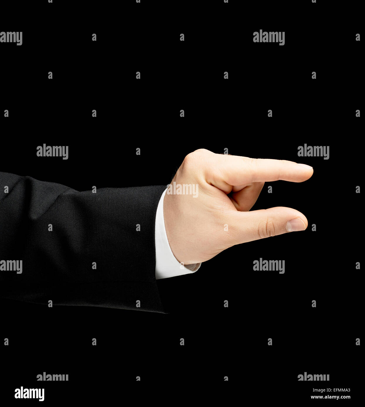 Caucasian male hand in a business suit isolated Stock Photo - Alamy