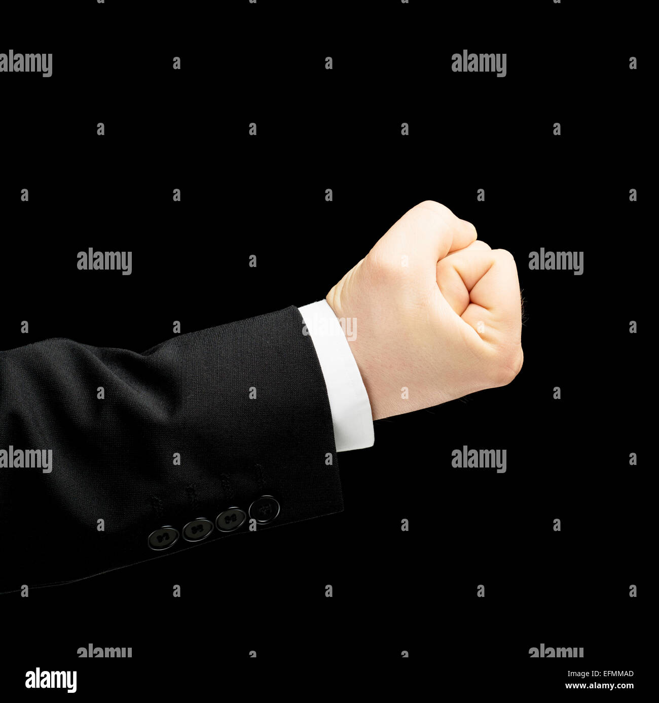 Caucasian male hand in a business suit isolated Stock Photo - Alamy