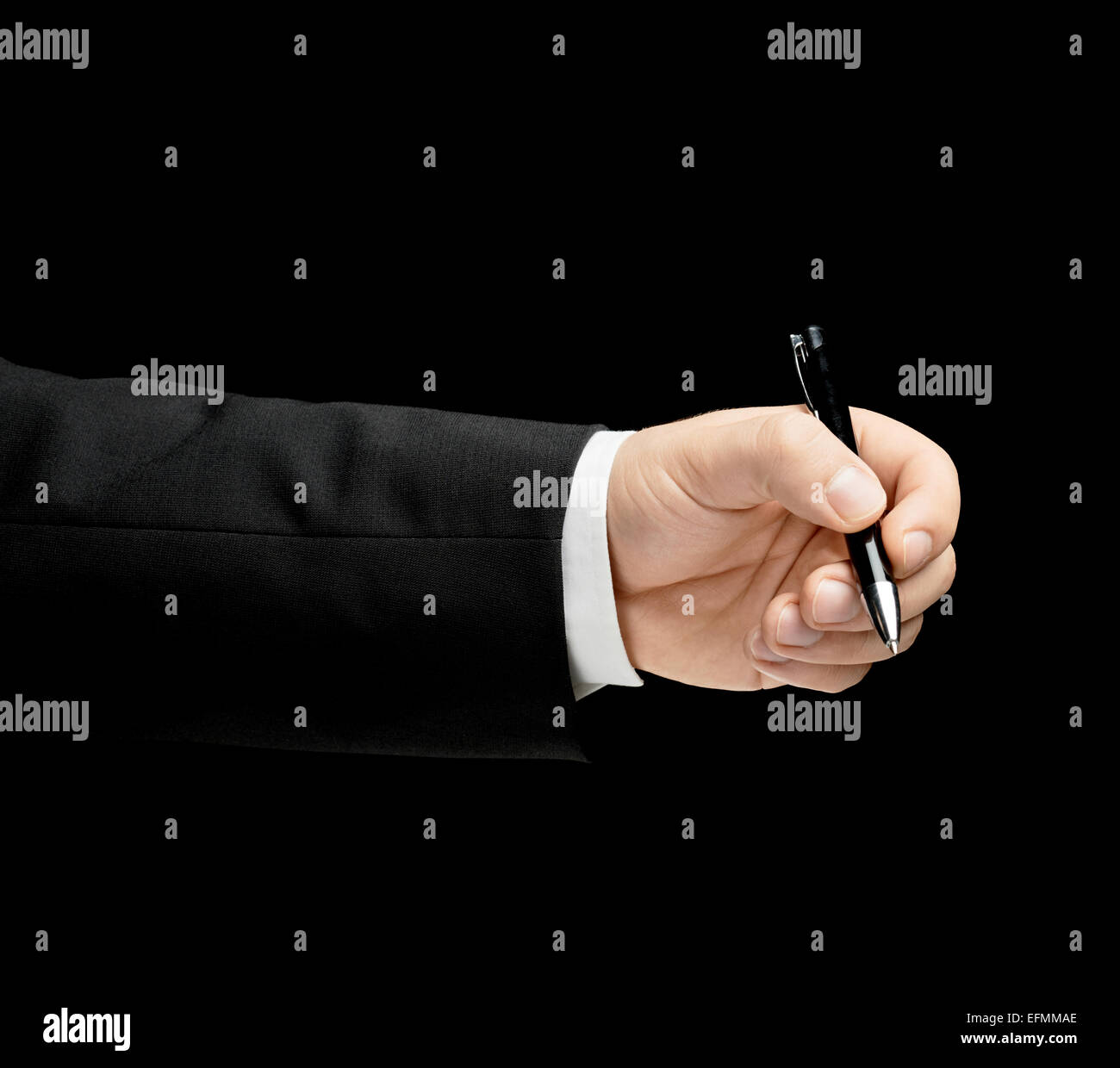 Caucasian male hand in a business suit isolated Stock Photo - Alamy