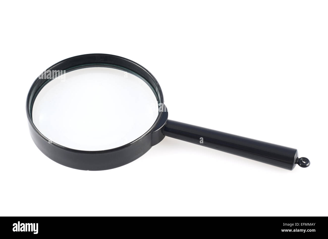 Black office magnifying glass Stock Photo - Alamy
