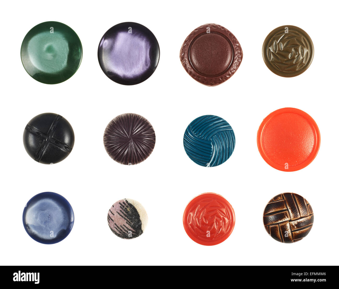 Multiple cloth buttons isolated Stock Photo - Alamy
