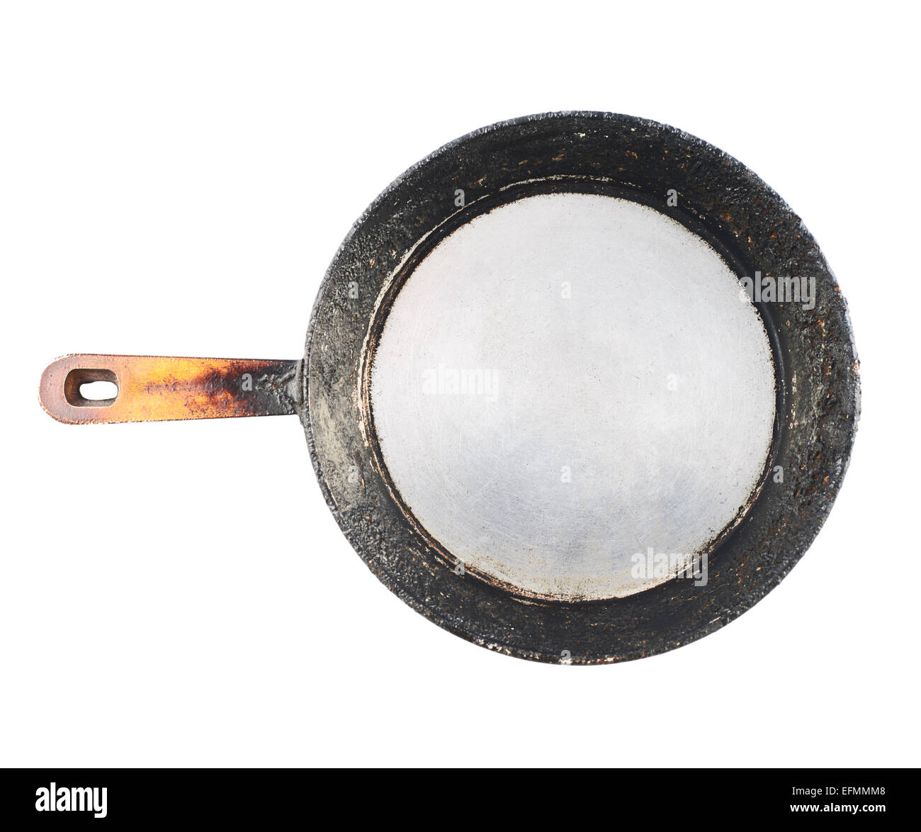Old burnt pan isolated Stock Photo - Alamy