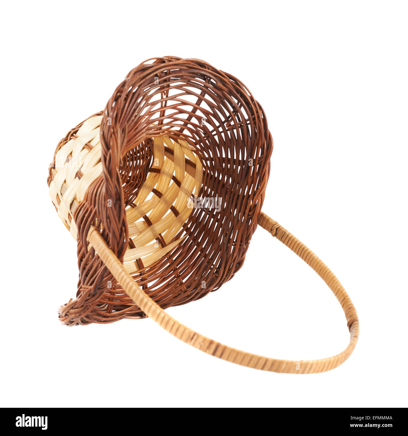 Brown wicker basket isolated Stock Photo - Alamy