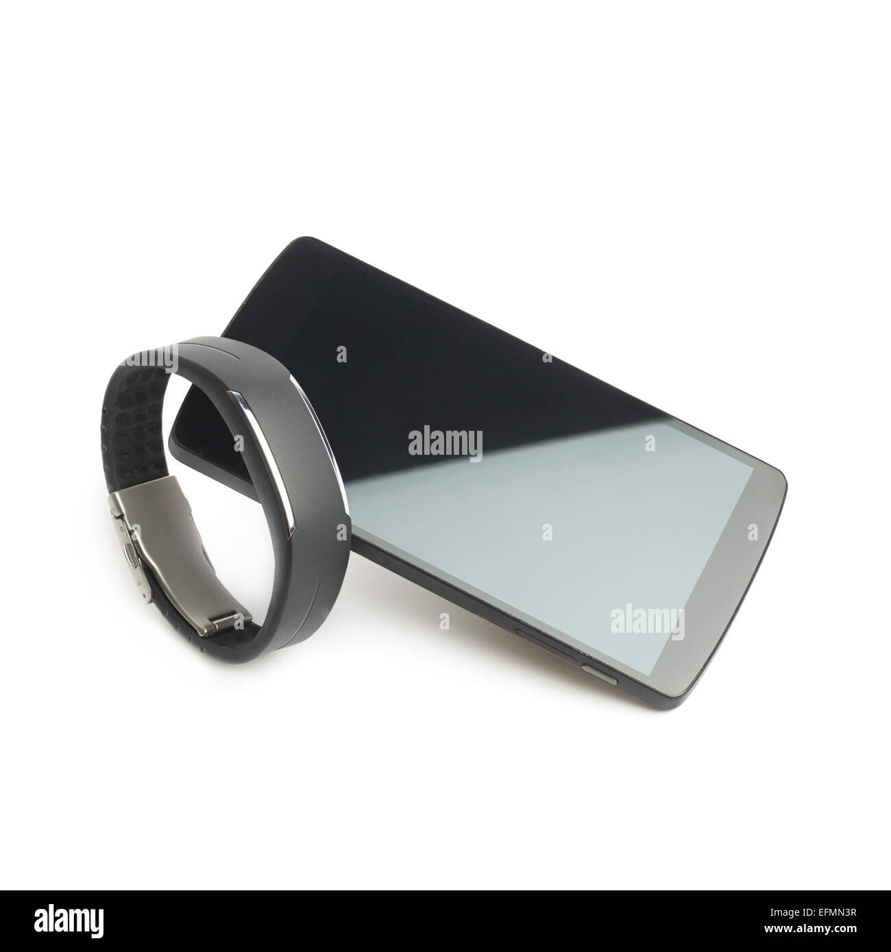 Smart watch and phone isolated Stock Photo - Alamy