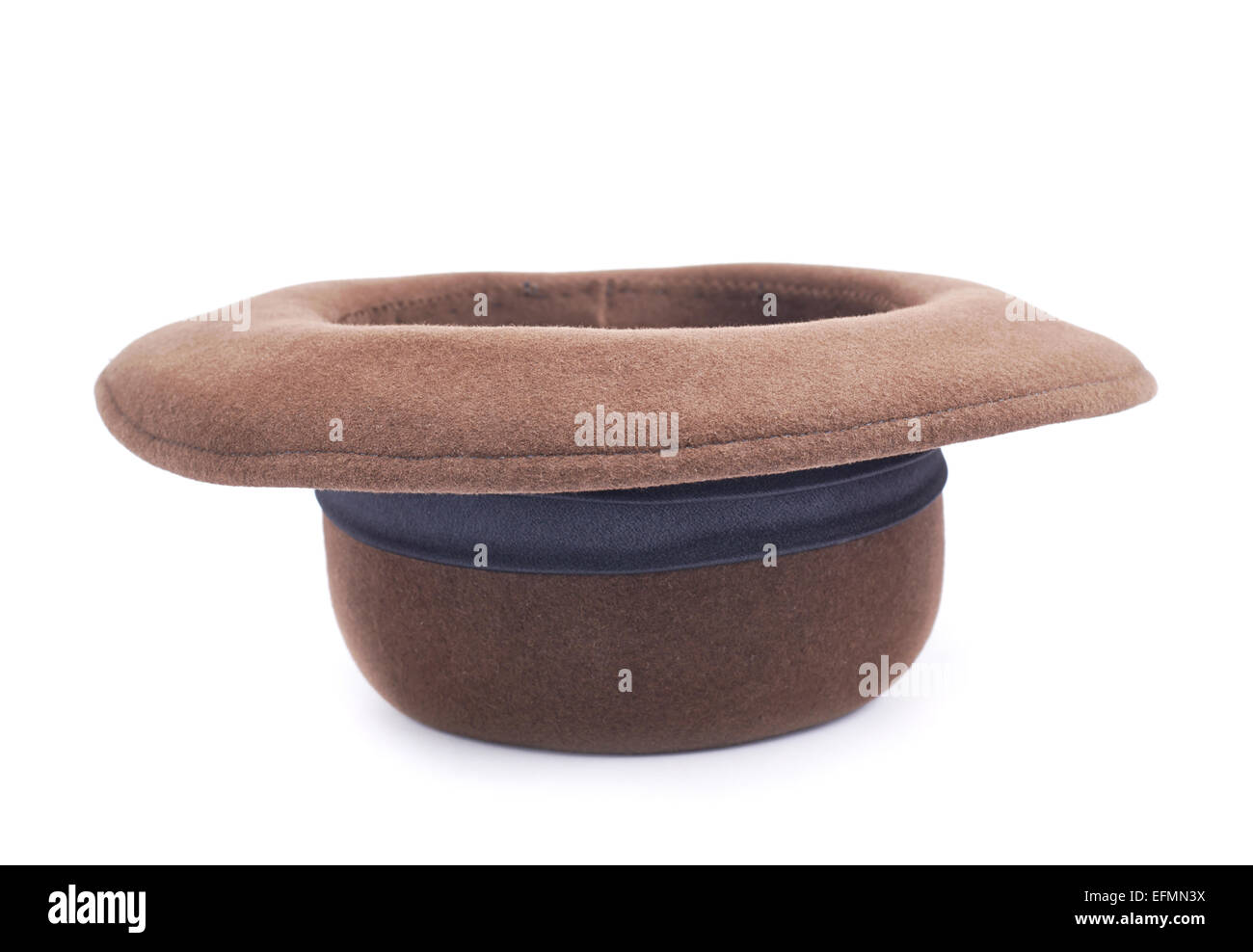 Brown female hat isolated Stock Photo - Alamy