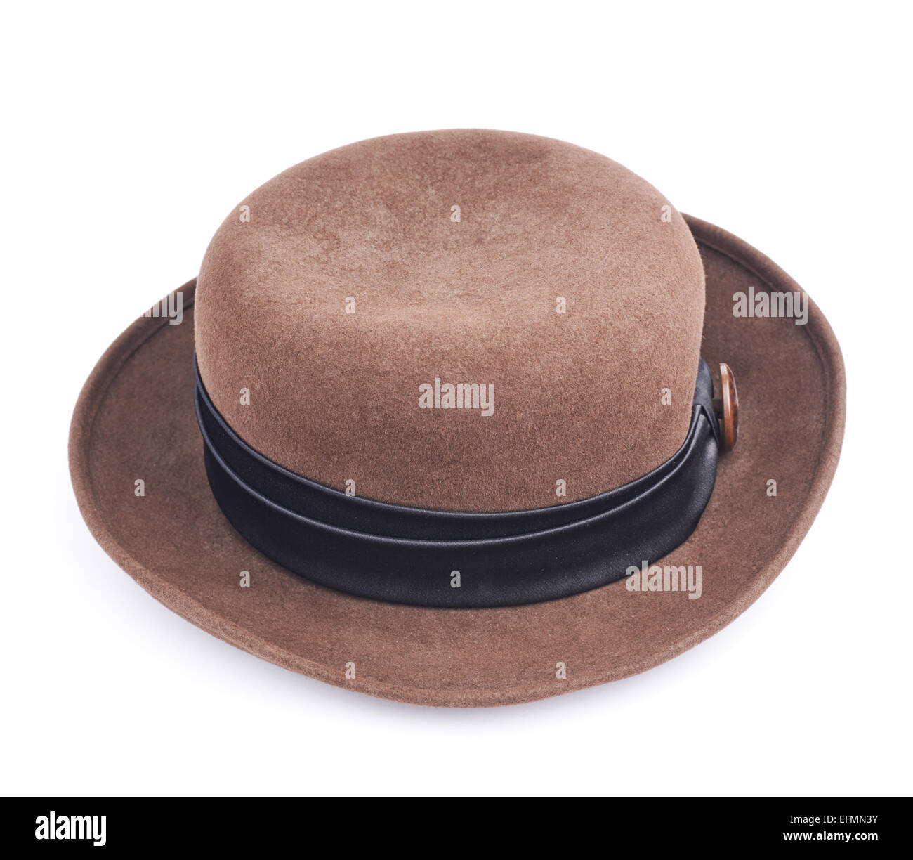 Brown female hat isolated Stock Photo - Alamy
