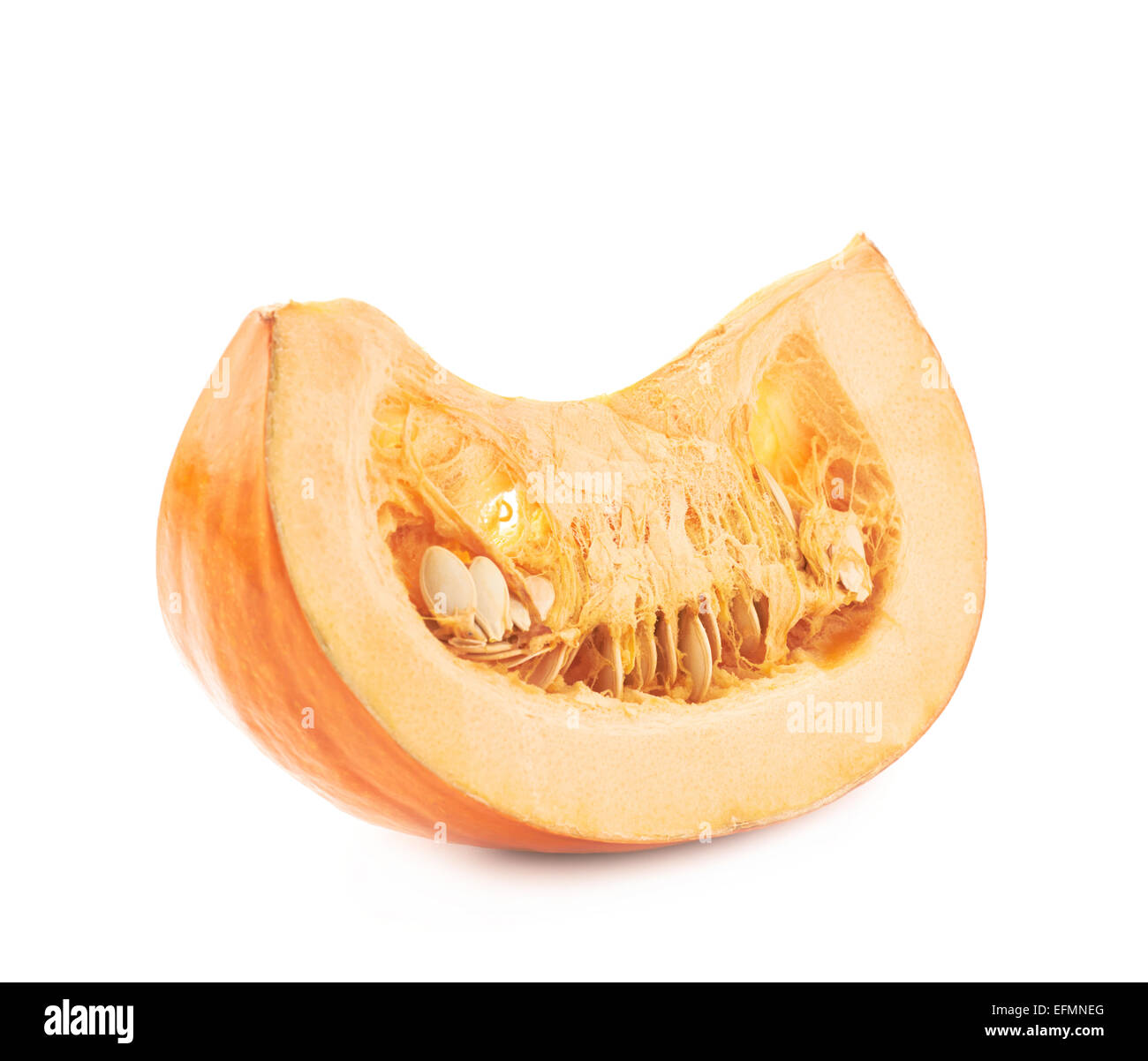 Orange pumpkin slice piece isolated Stock Photo - Alamy