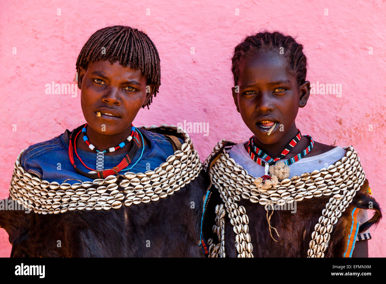 Two Girls From The Tsemay Tribe At The Key Afer Thursday Market, The ...