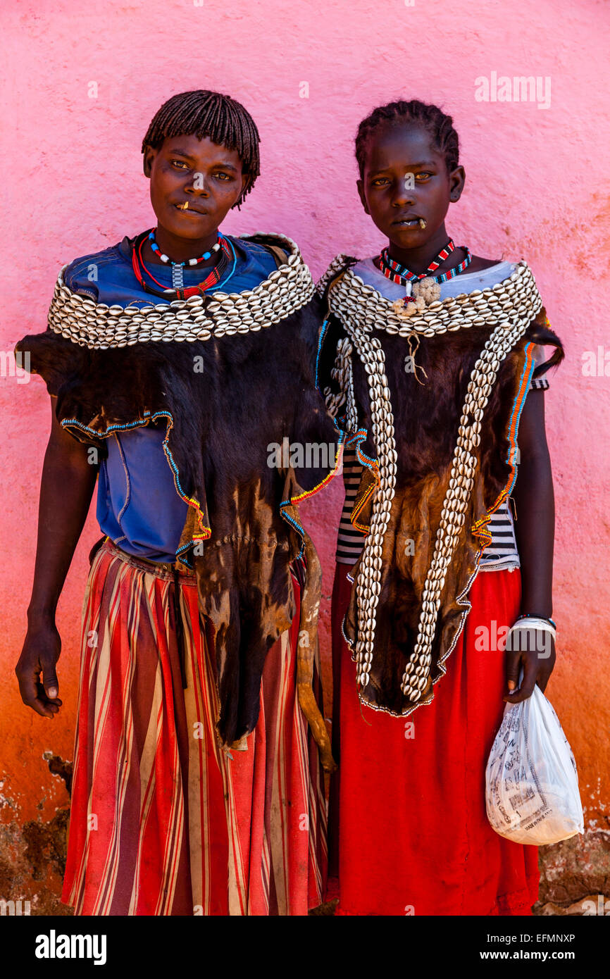 Two Girls From The Tsemay Tribe At The Key Afer Thursday Market, The ...