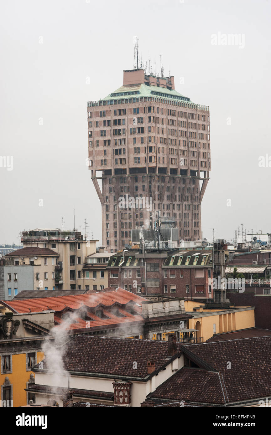 The Torre Velasca, a skyscraper built in the 1950s by the BBPR ...