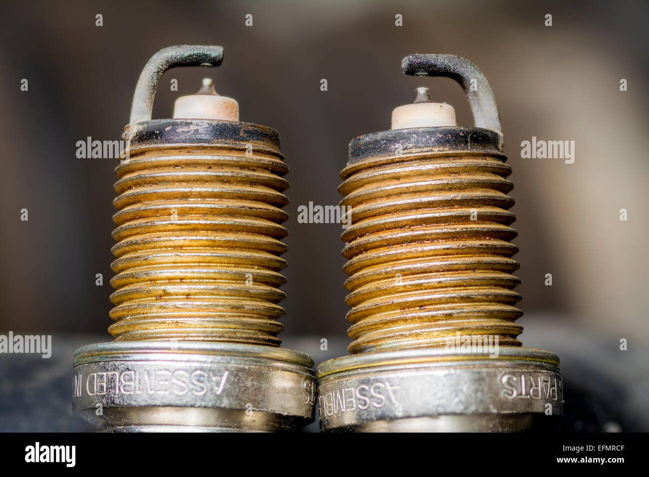 Two spark plugs with a little rust Stock Photo - Alamy