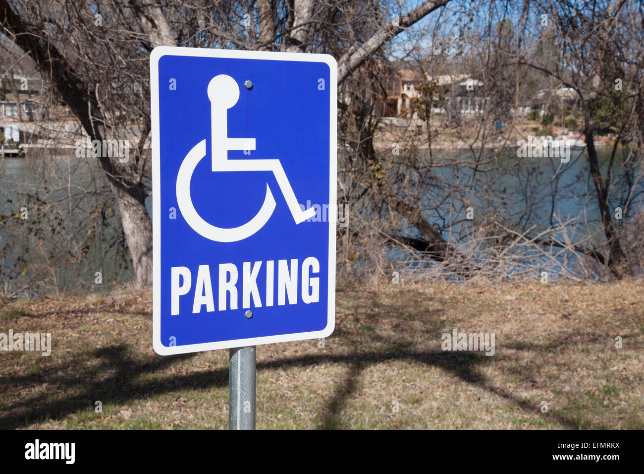 Wheelchair parking sign Stock Photo - Alamy