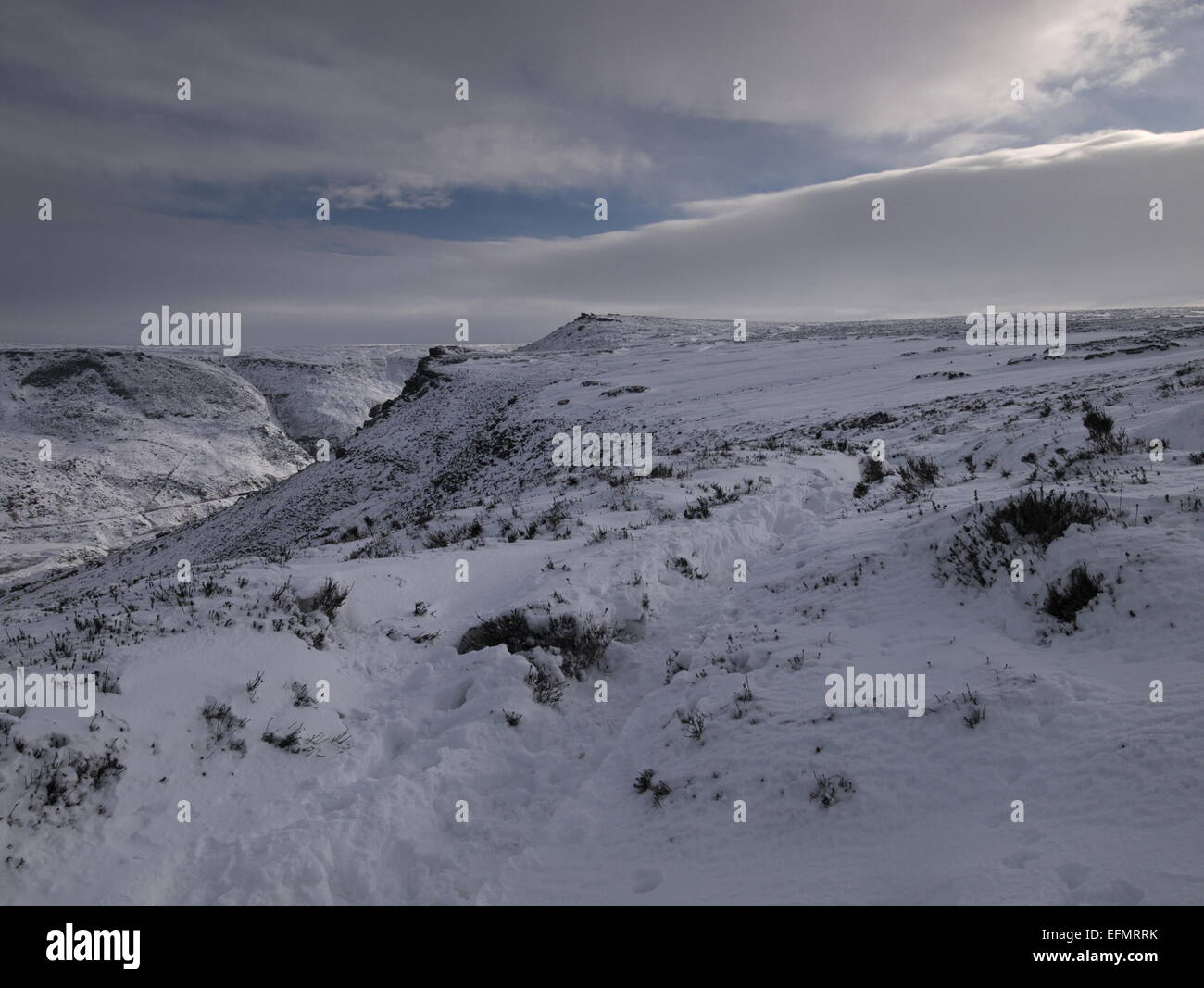 Snowfall on Wimberry Stones Brow and Slack Head Brow Stock Photo - Alamy