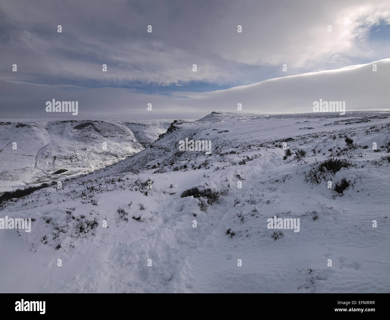 Snowfall on Wimberry Stones Brow and Slack Head Brow Stock Photo - Alamy