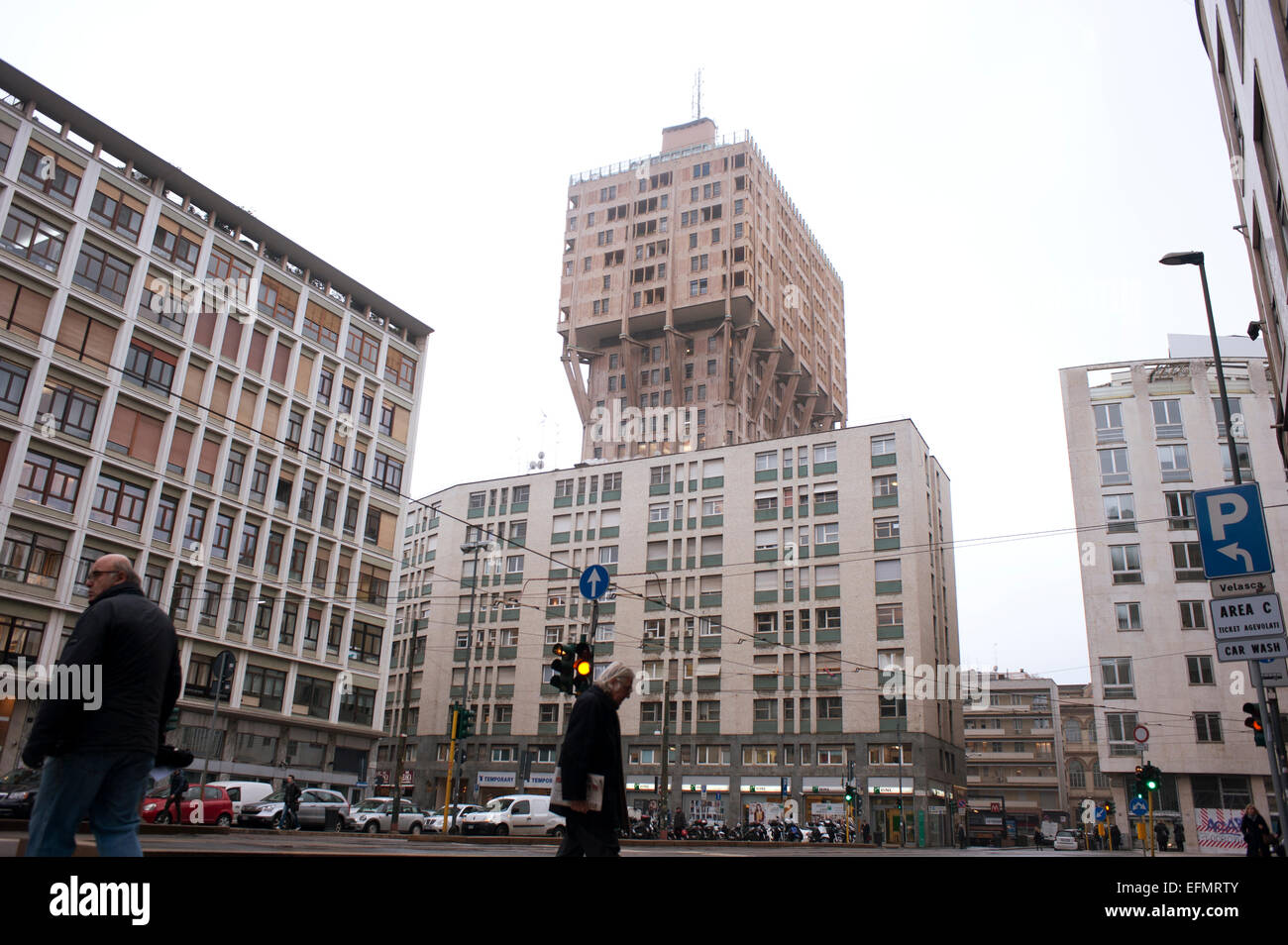 Velasca Tower, skyscraper built in 1950s, Milan, Italy Stock Photo - Alamy