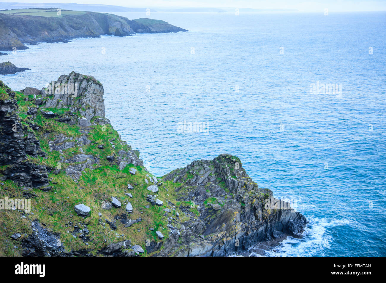 Irish landscape. Coastline atlantic ocean rocky coast scenery. County ...