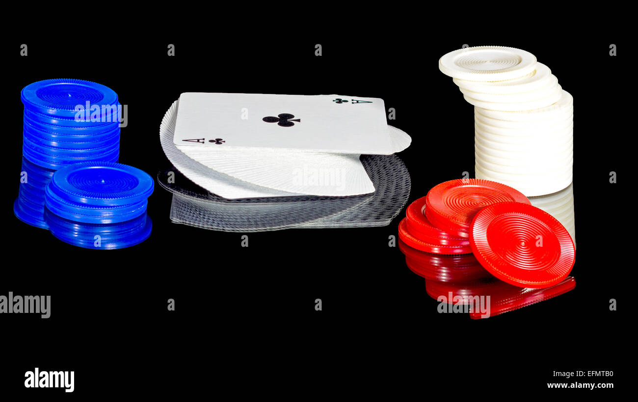 Stack of paper cards and plastic chips Stock Photo - Alamy
