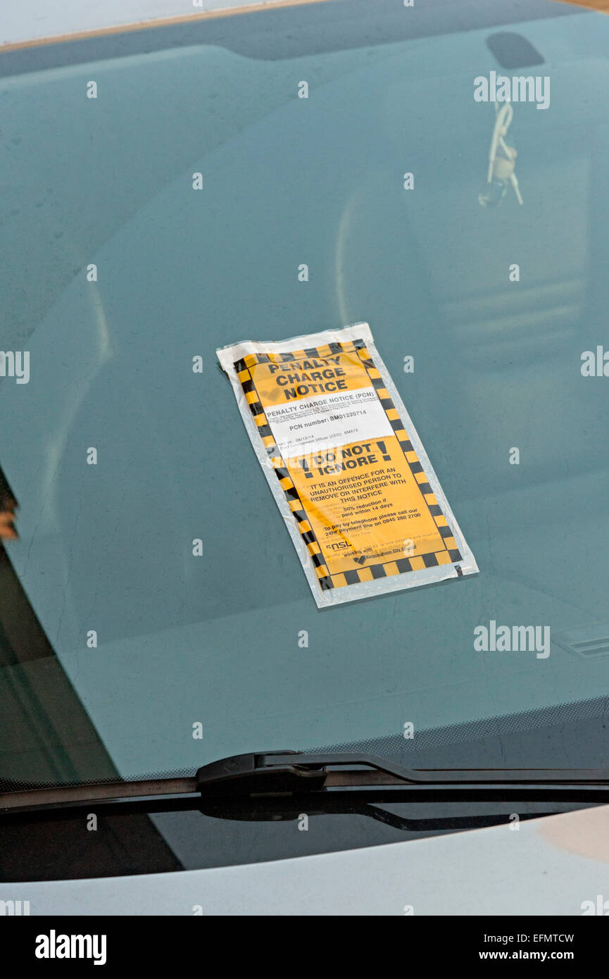 Parking ticket Birmingham uk ticket fine penalty notice on a windscreen ...