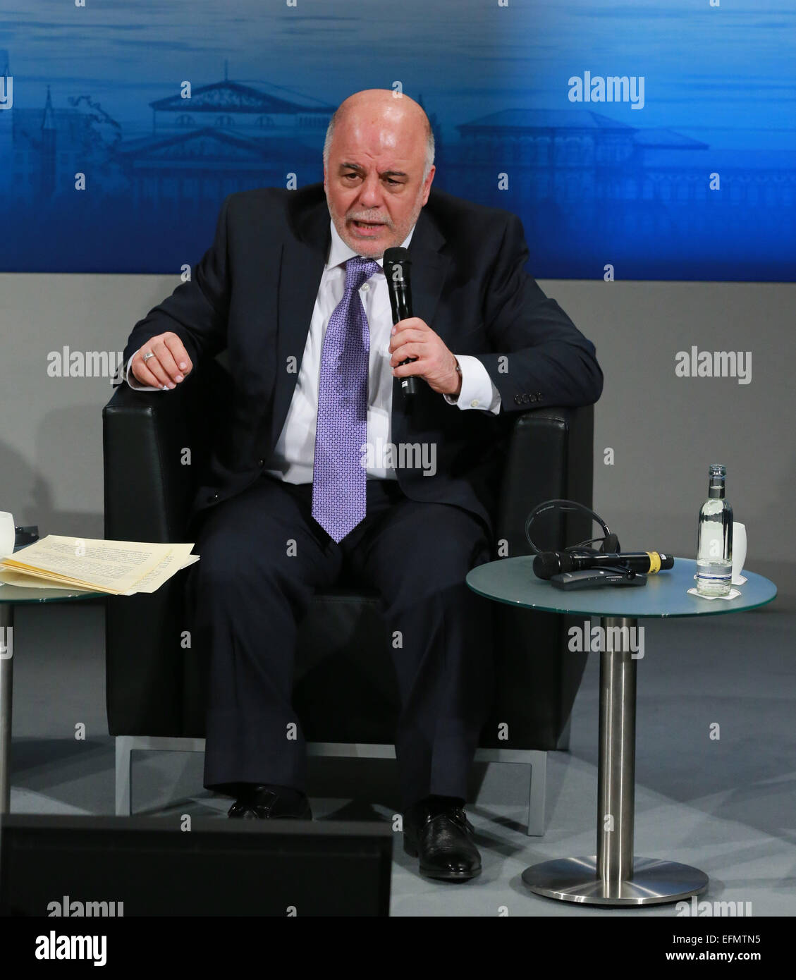 Munich, Germany. 6th Feb, 2015. Iraqi Prime Minister Haider Al-Abadi ...