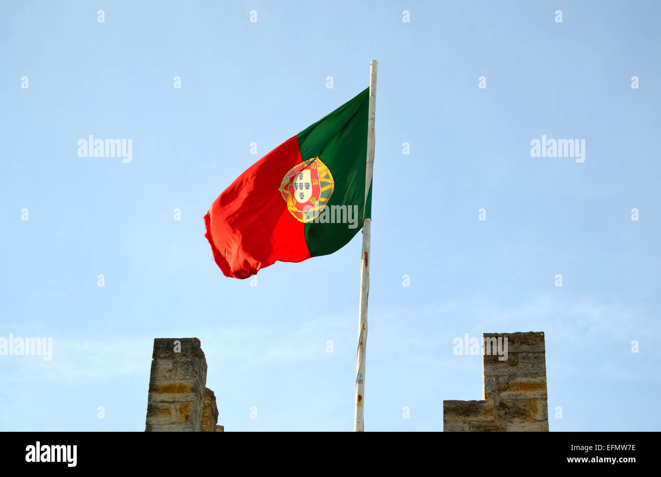Flag waving castle hi-res stock photography and images - Alamy