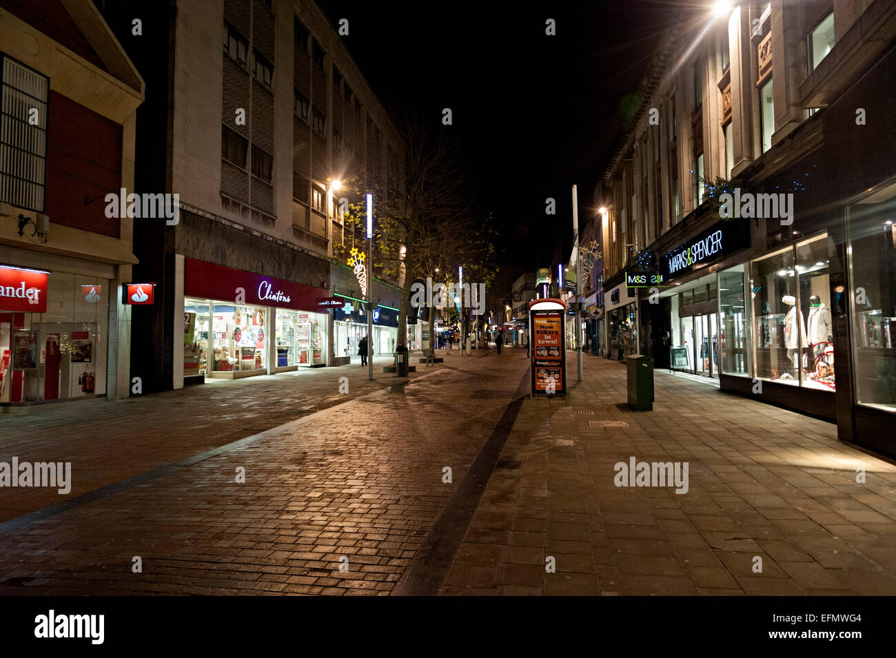 Wolverhampton city centre at night time Stock Photo - Alamy