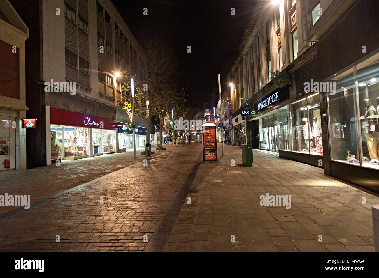 Wolverhampton city centre at night time Stock Photo - Alamy
