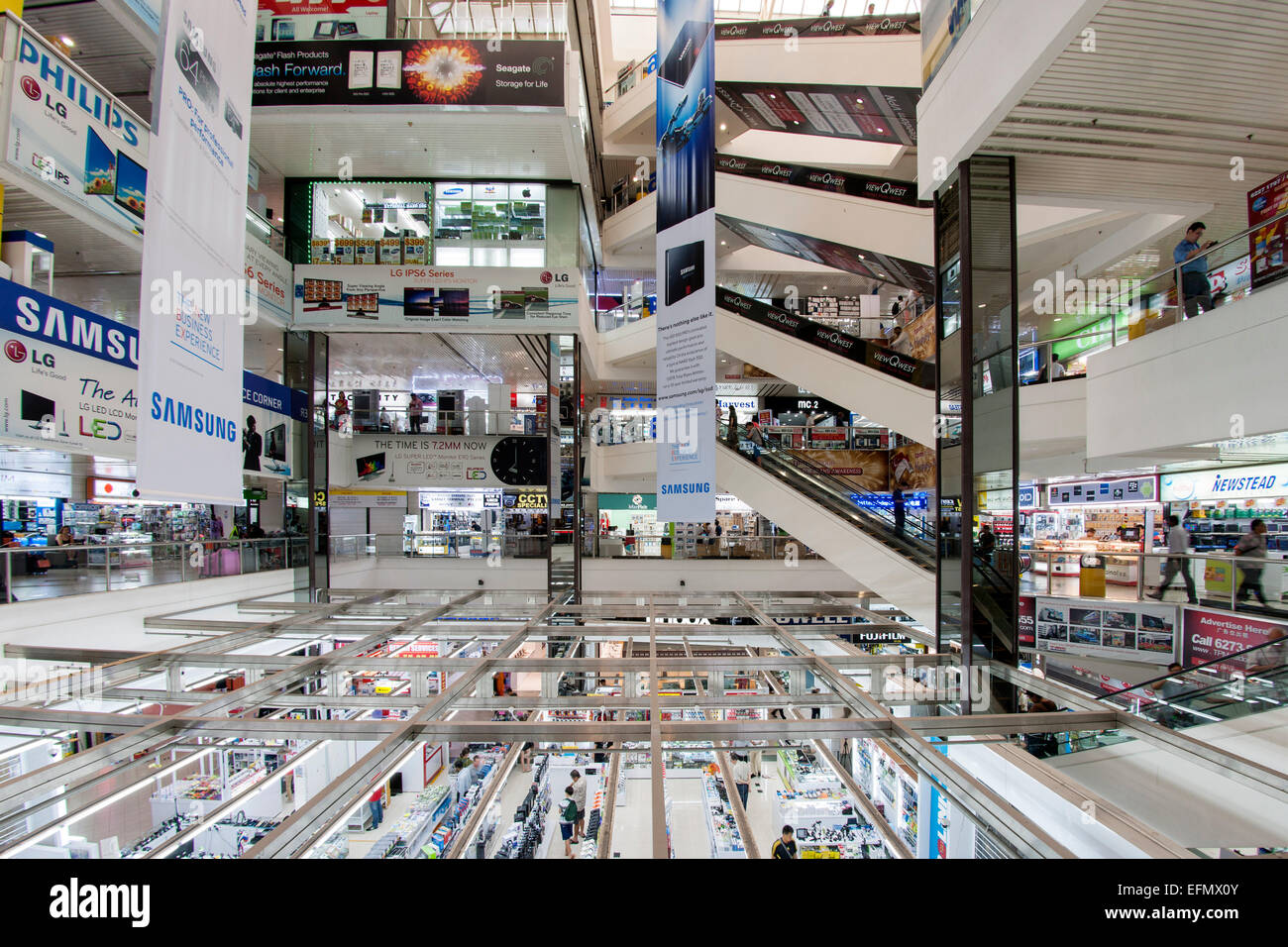 Interior of the Sim Lin Square shopping mall in Singapore Stock Photo ...