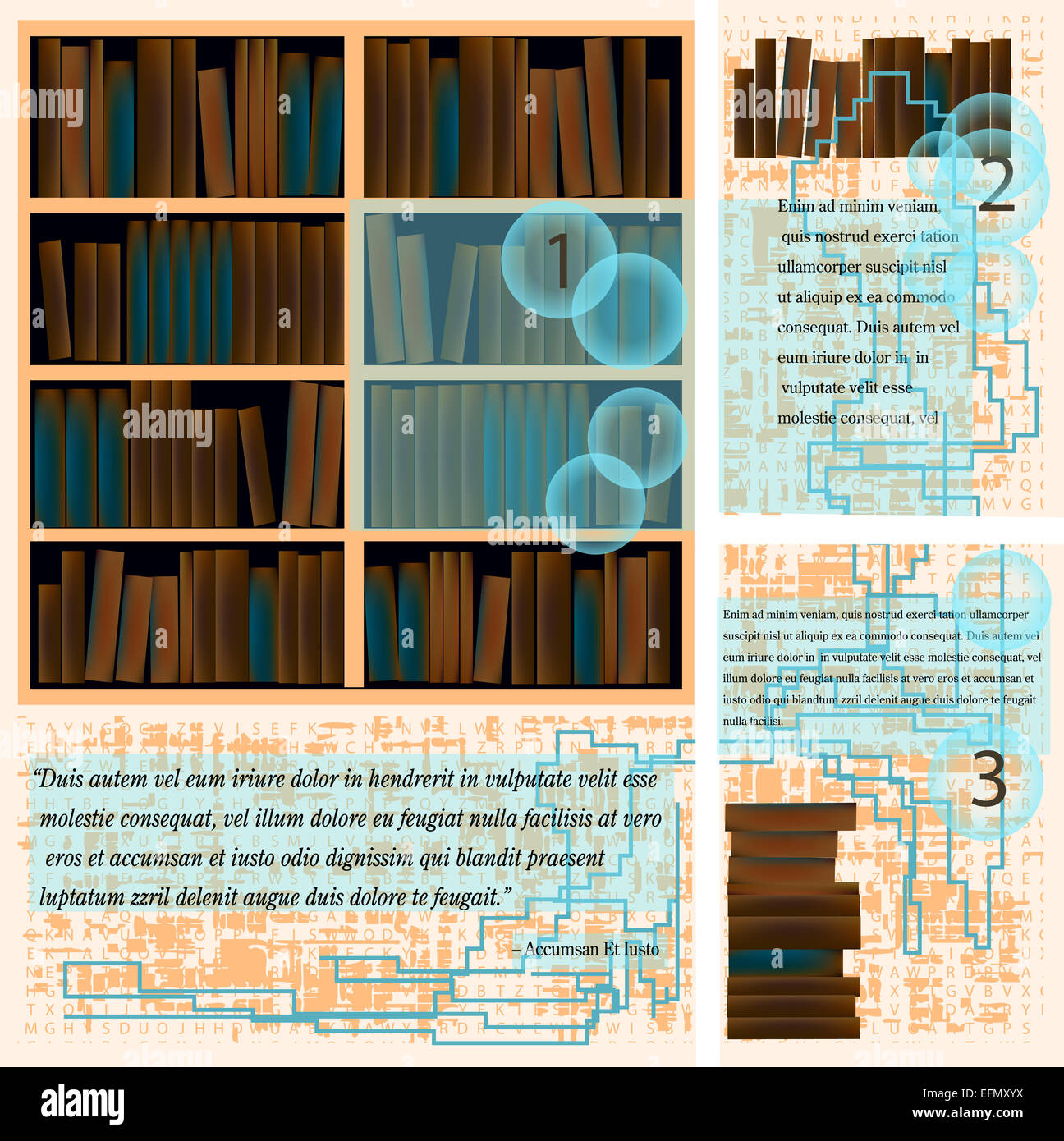 vector templates with books and letters Stock Photo - Alamy