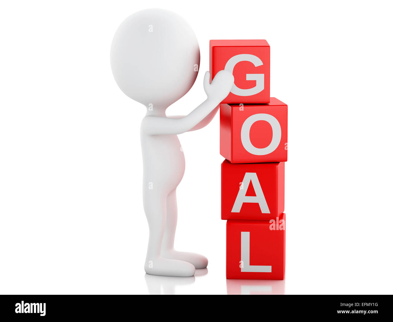 3d image. White people with cubes with word goal. Business concept ...