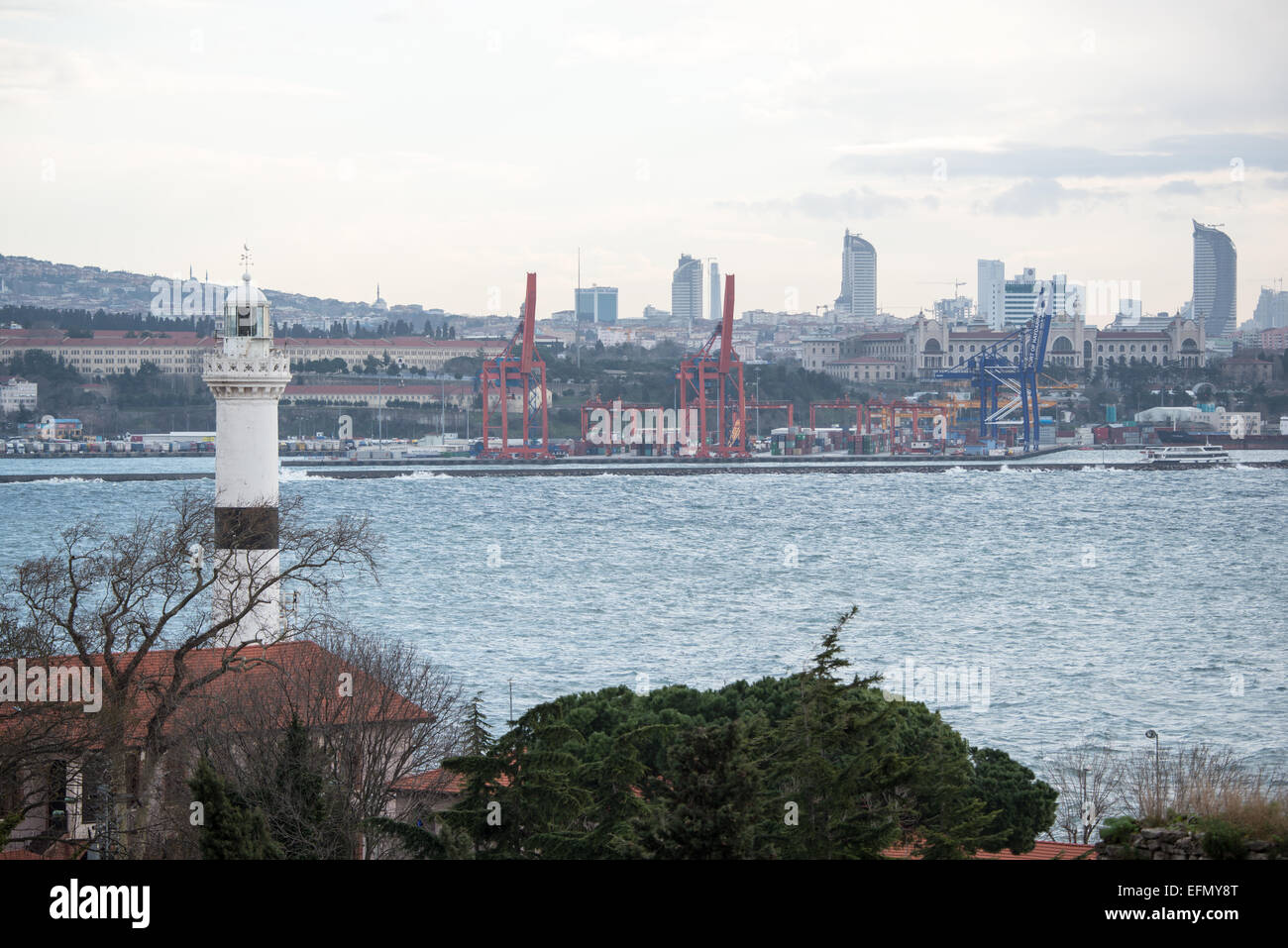 The Istanbul waterfront looking from the Sultanahment district across ...